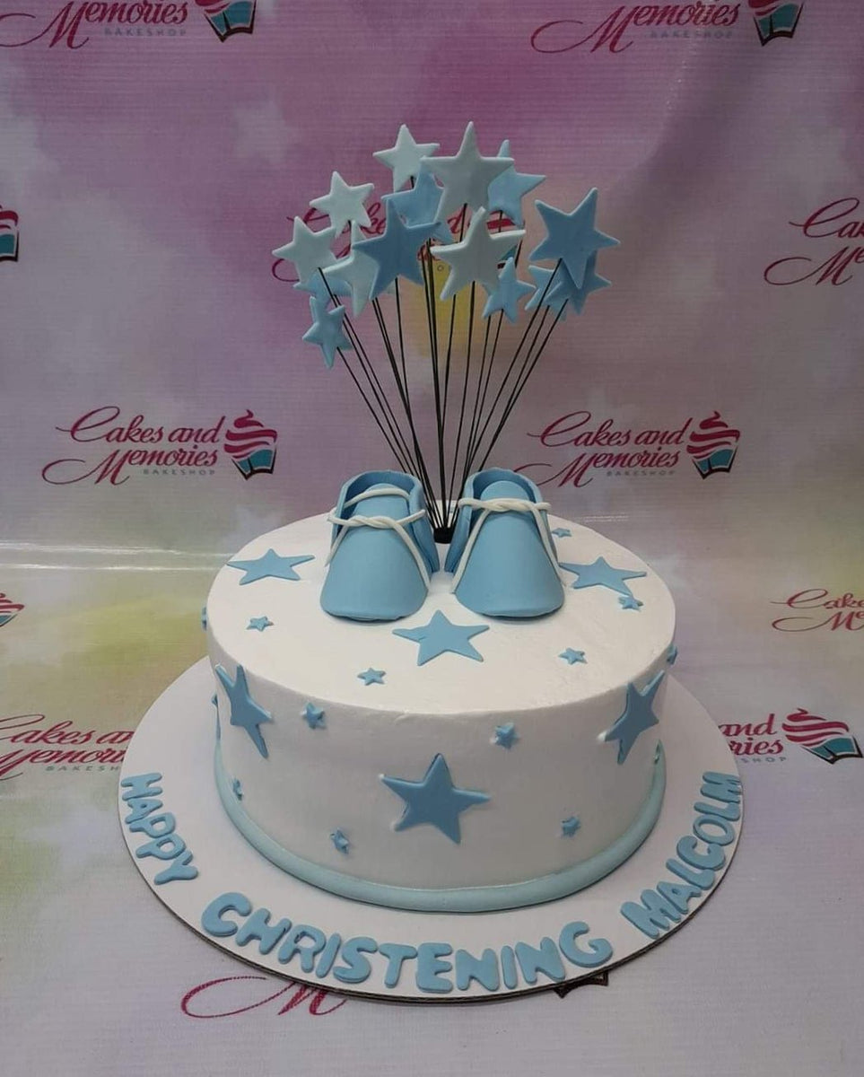 Christening Boy Cake - 1136 – Cakes and Memories Bakeshop