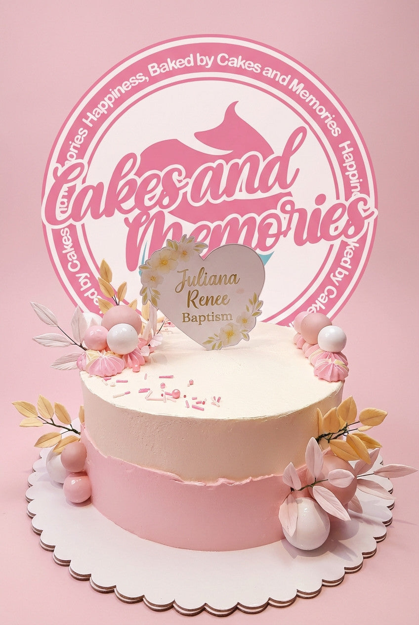 Christening Girl Cake - 1174 – Cakes and Memories Bakeshop