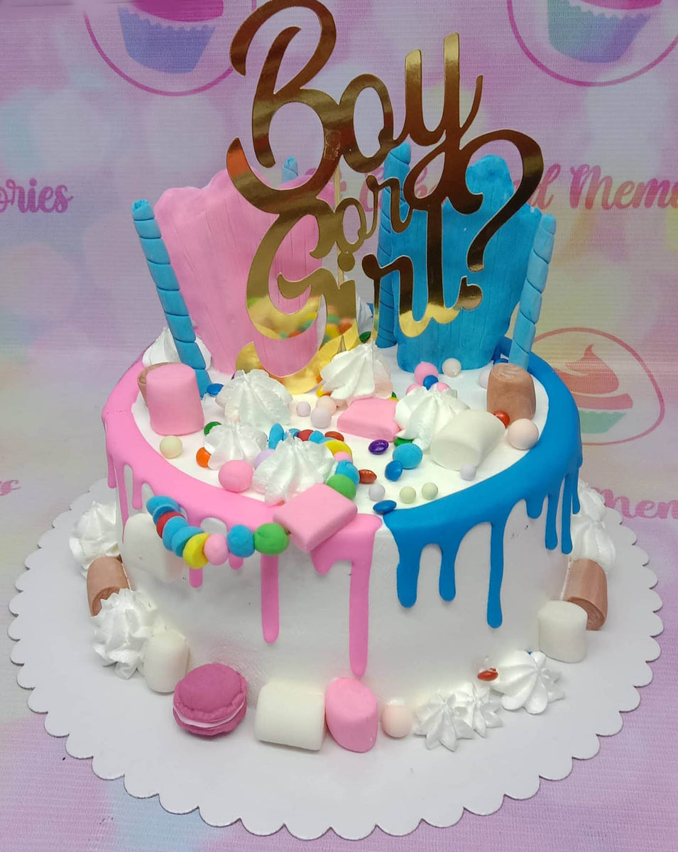 Gender Reveal Cake - 1135 – Cakes and Memories Bakeshop