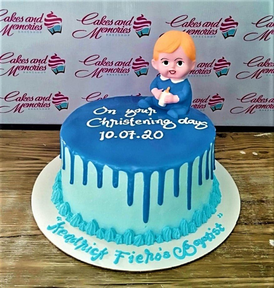 Christening Boy Cake - 1115 – Cakes and Memories Bakeshop