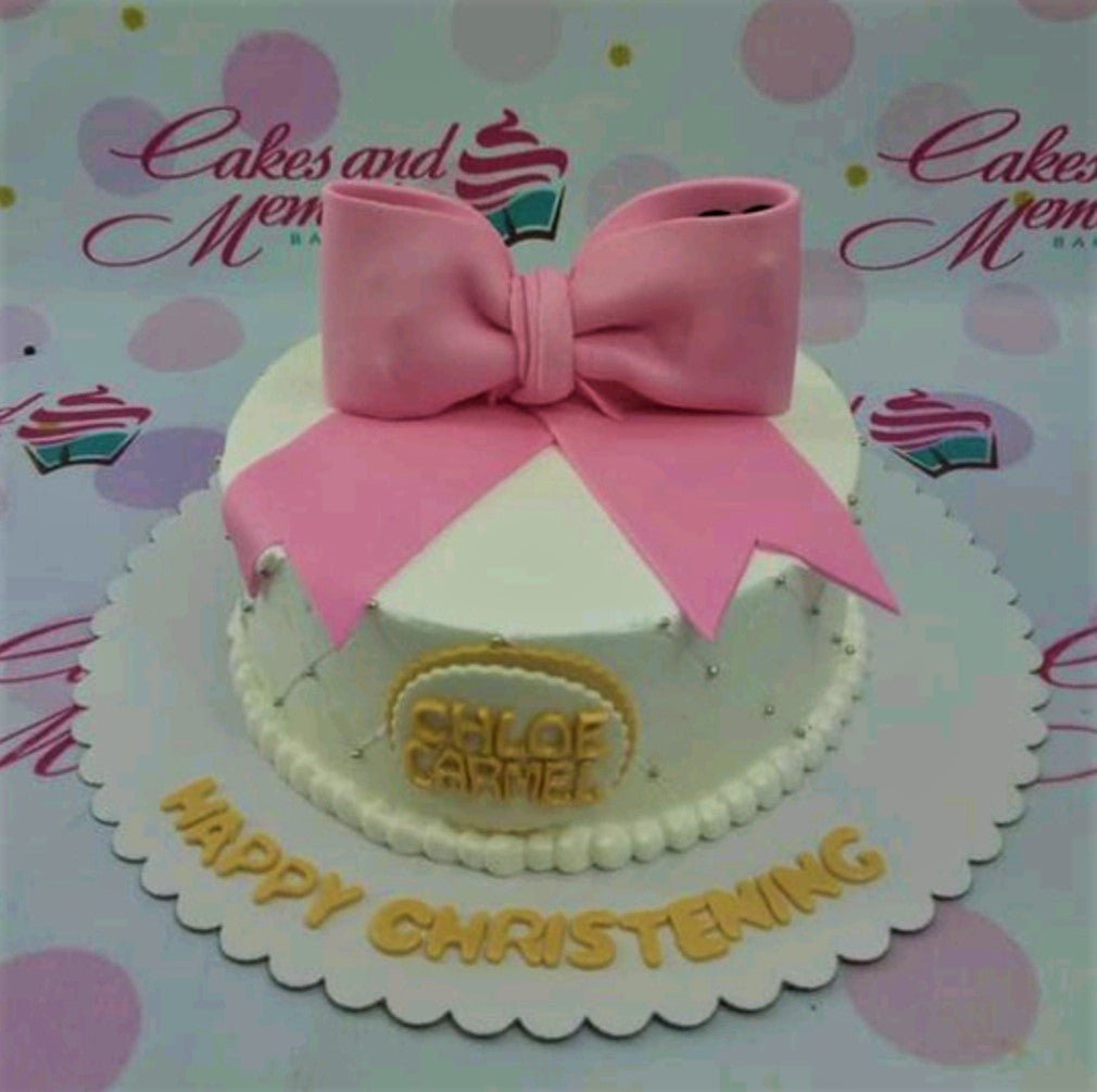 Christening Girl Cake - 1101 – Cakes and Memories Bakeshop