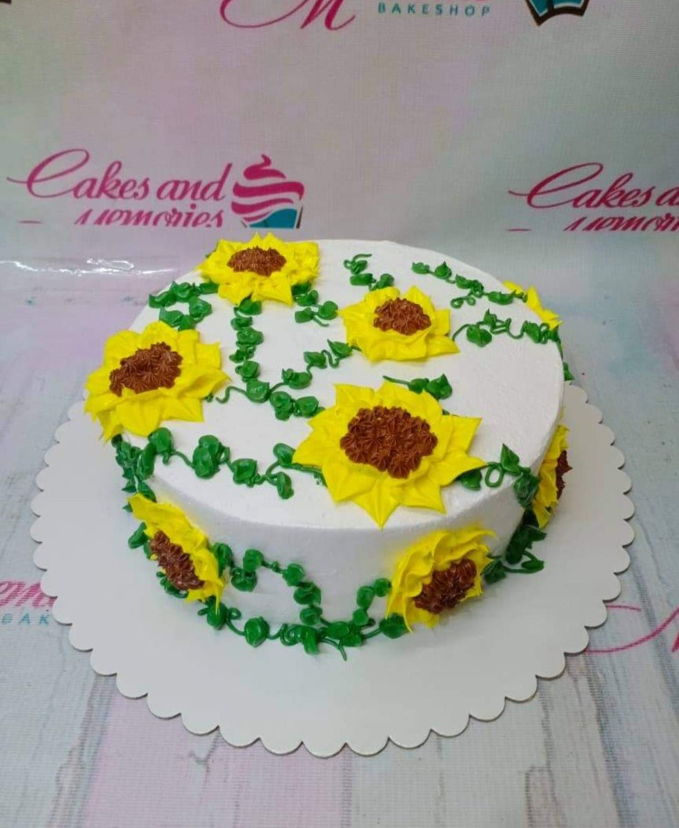 Sunflower Cake - 1108 – Cakes and Memories Bakeshop