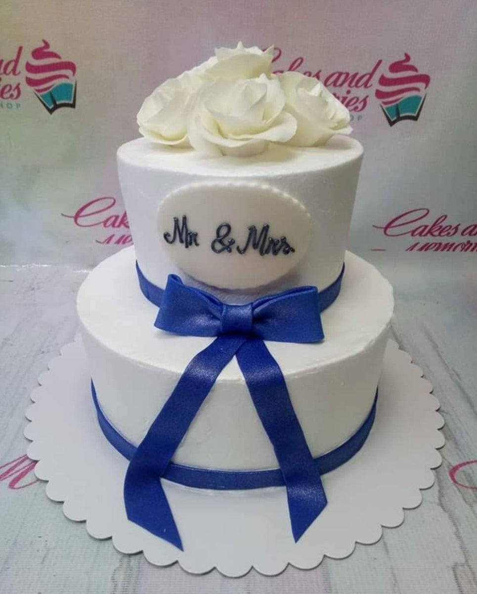 Two tier royal blue wedding cake 60 photos - Astyledwedding.com